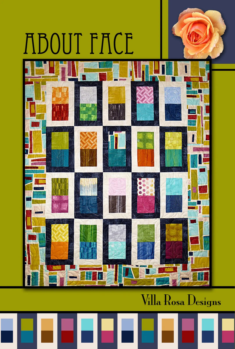 About Face Quilt Pattern 37"x48" (50"x61" with Border) – Quilter's Cottage